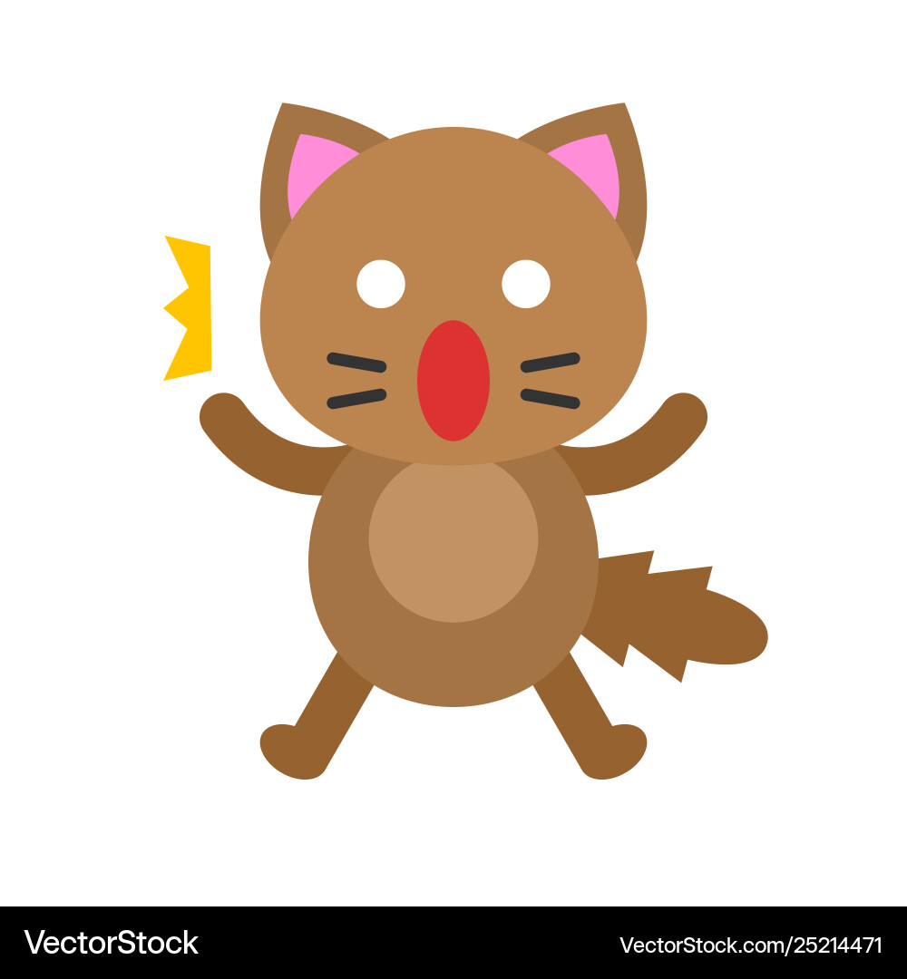 Cute cat avatar flat icon Royalty Free Vector Image