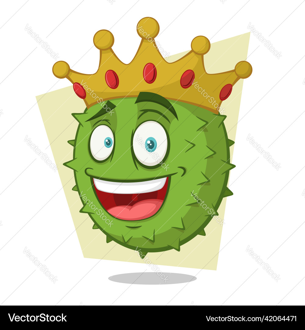 Durian king cartoon character with crown Vector Image