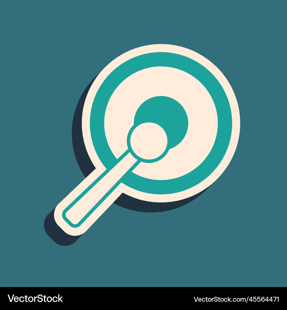Green gong musical percussion instrument circular Vector Image