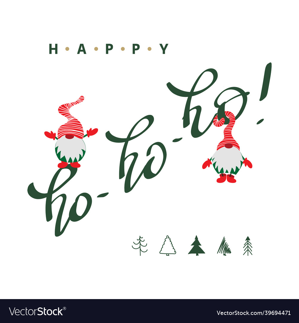 Ho-ho-ho hand lettering inscription to winter Vector Image
