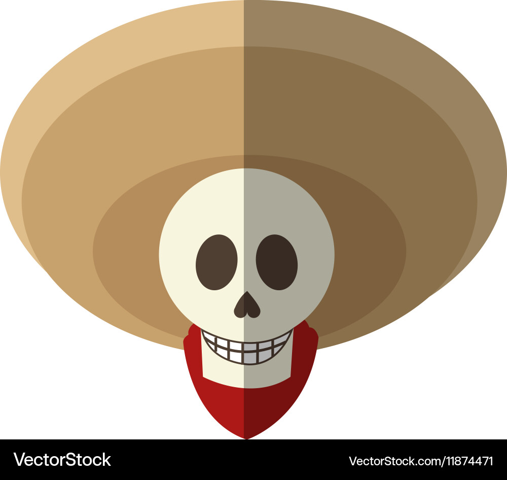 Isolated mexican male skull design Royalty Free Vector Image