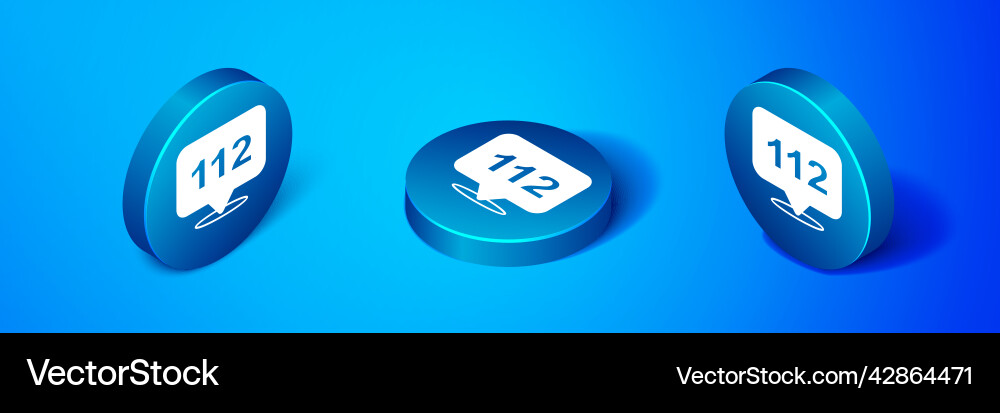 Isometric telephone with emergency call 911 icon Vector Image