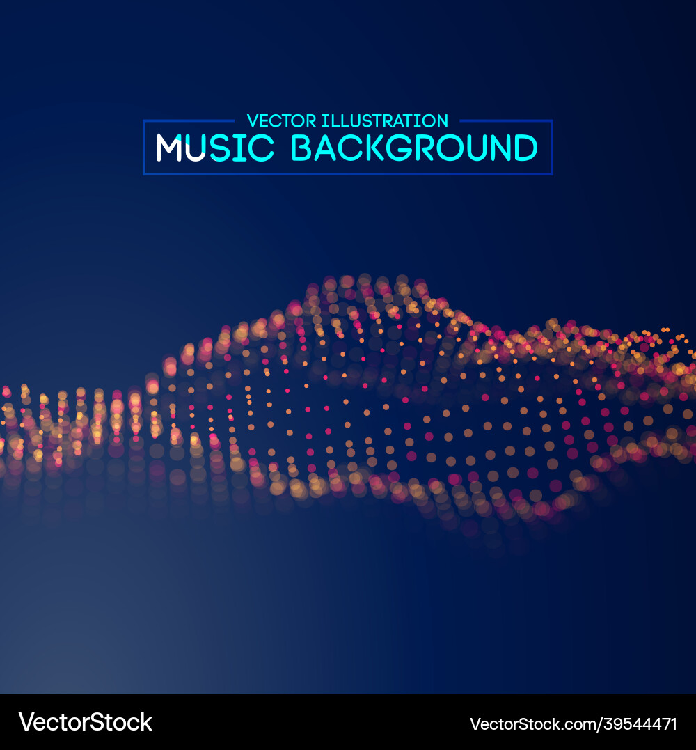 Music background blue abstract futuristic Vector Image