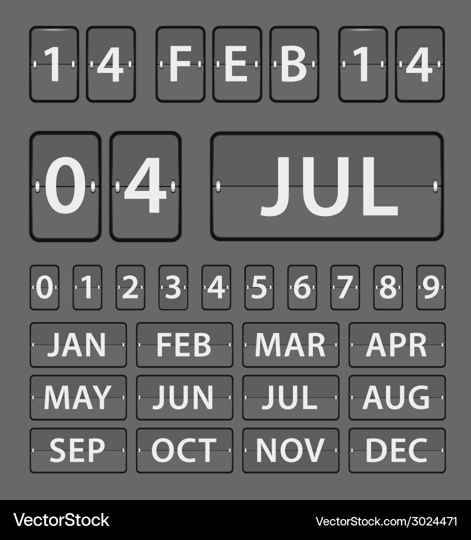 Plastic diary with digits set Royalty Free Vector Image