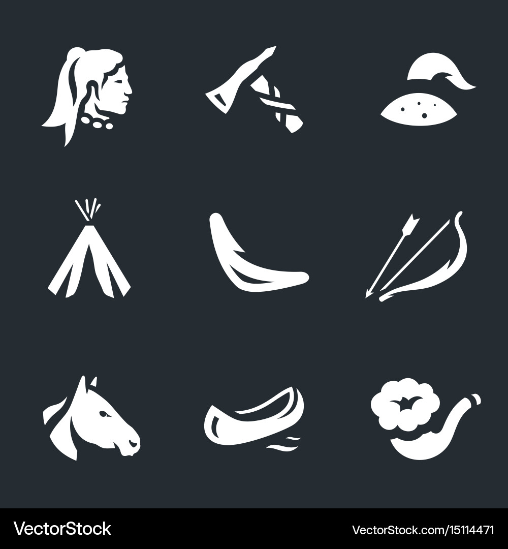 Set of indians icons Royalty Free Vector Image