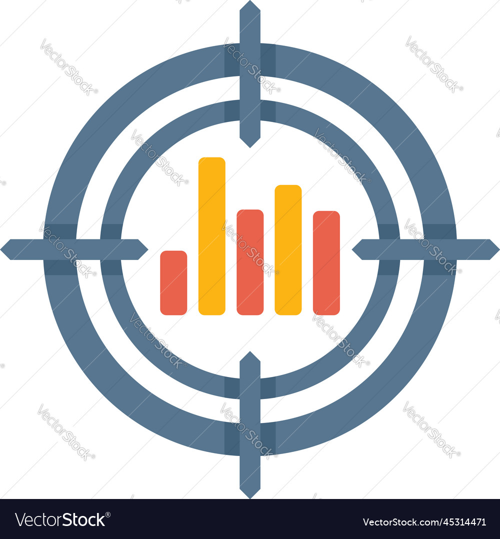 Solution target icon flat business problem Vector Image