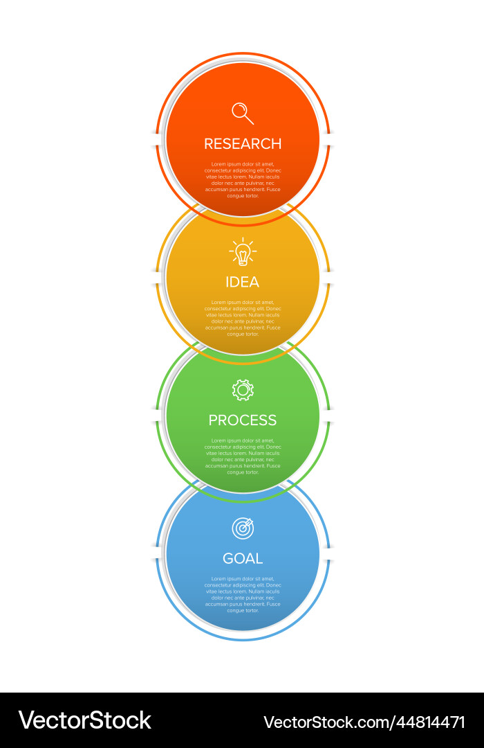 Vertical infographic design with icons and 4 Vector Image