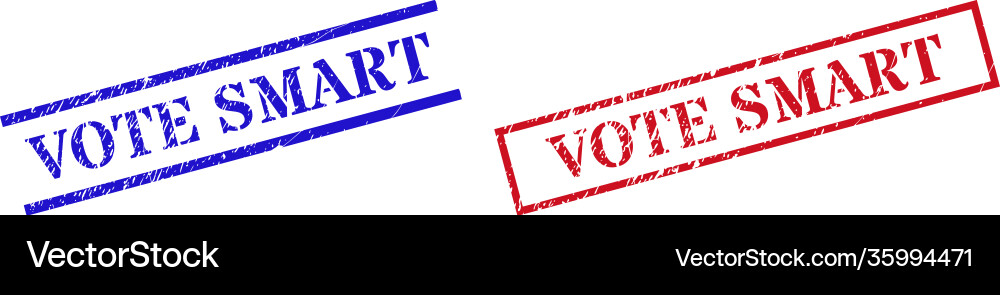 Vote smart textured rubber seal stamps Royalty Free Vector