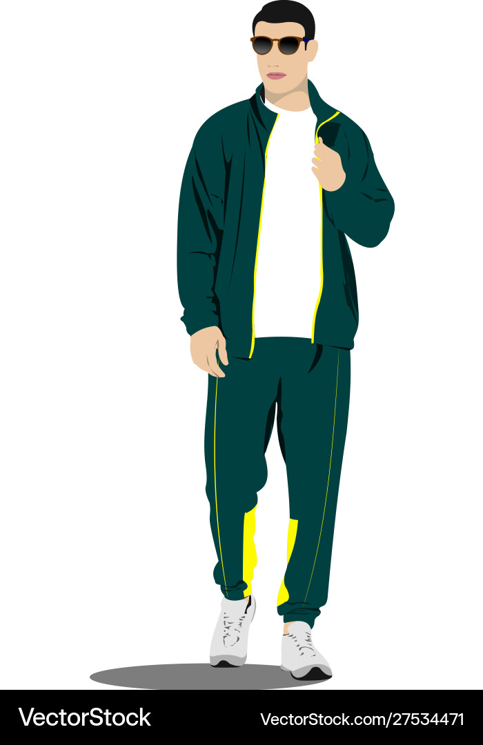 Young handsome sportsman Royalty Free Vector Image