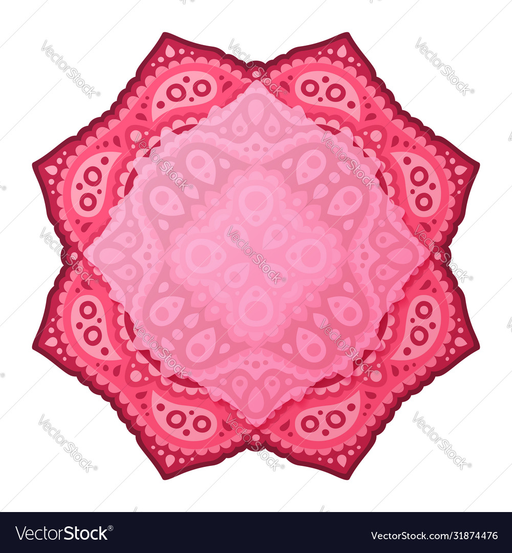 Abstract art with isolated red eastern pattern Vector Image