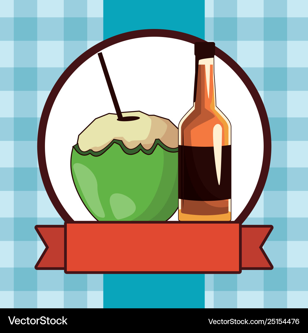 Alcoholic drinks beverages cartoon Royalty Free Vector Image