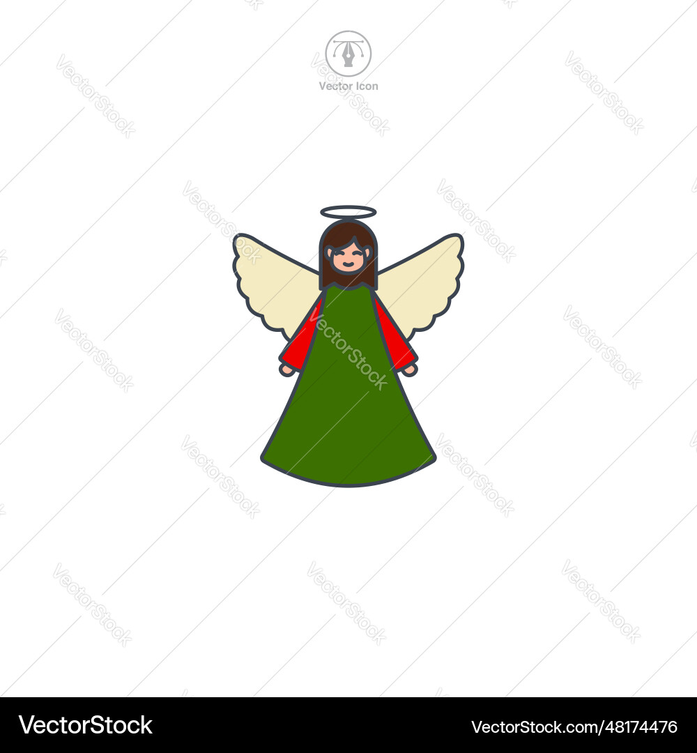 Angel icon symbol isolated on white background Vector Image