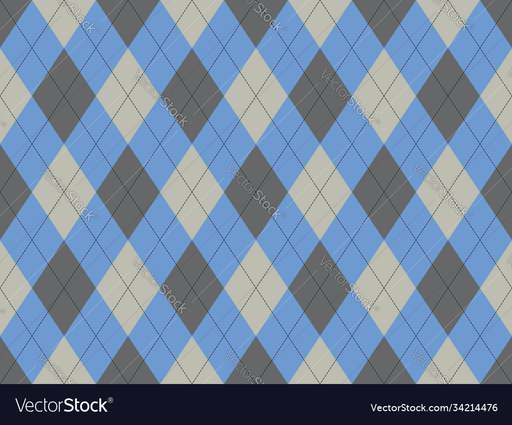 Argyle pattern seamless fabric texture background Vector Image