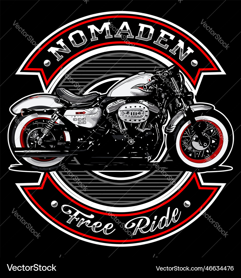 Biker template for graphic design Royalty Free Vector Image