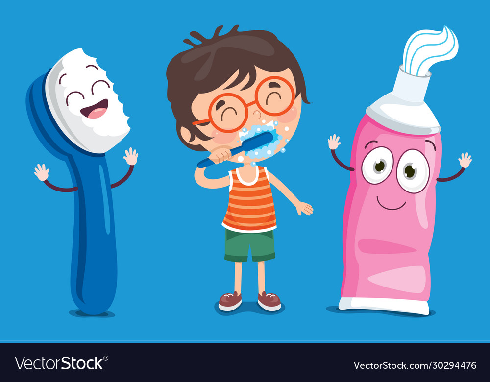 Brushing teeth concept Royalty Free Vector Image