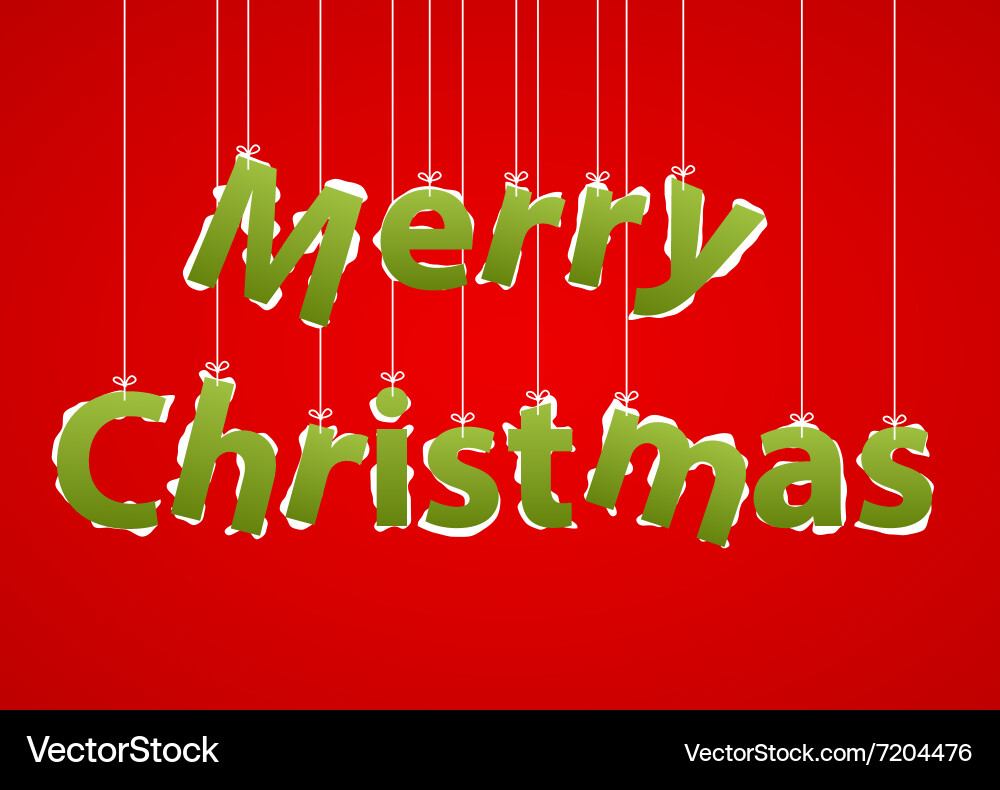 Christmas greeting card merry lettering Royalty Free Vector