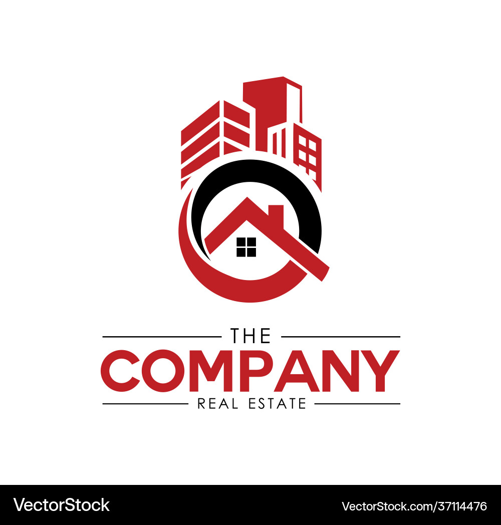 Circle real estate company logo Royalty Free Vector Image