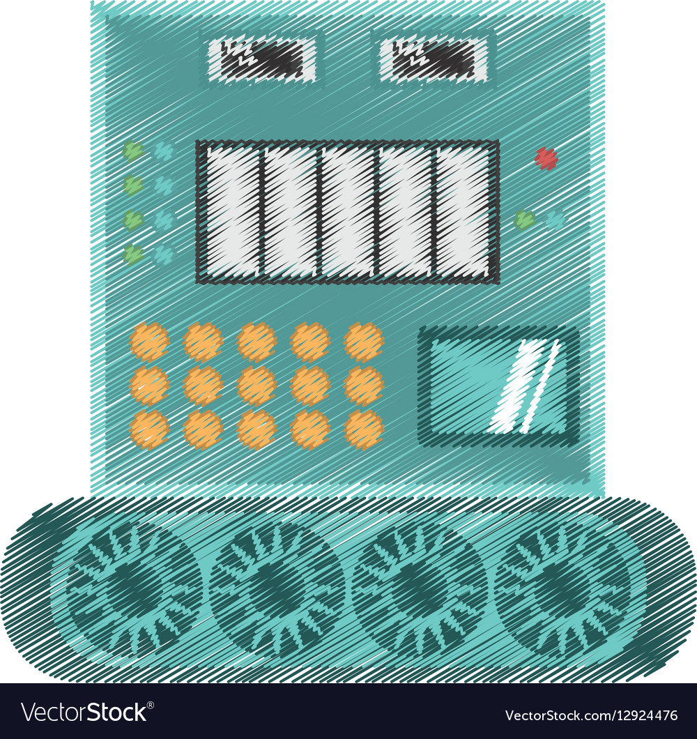 Drawing robotic operator machine technology Vector Image