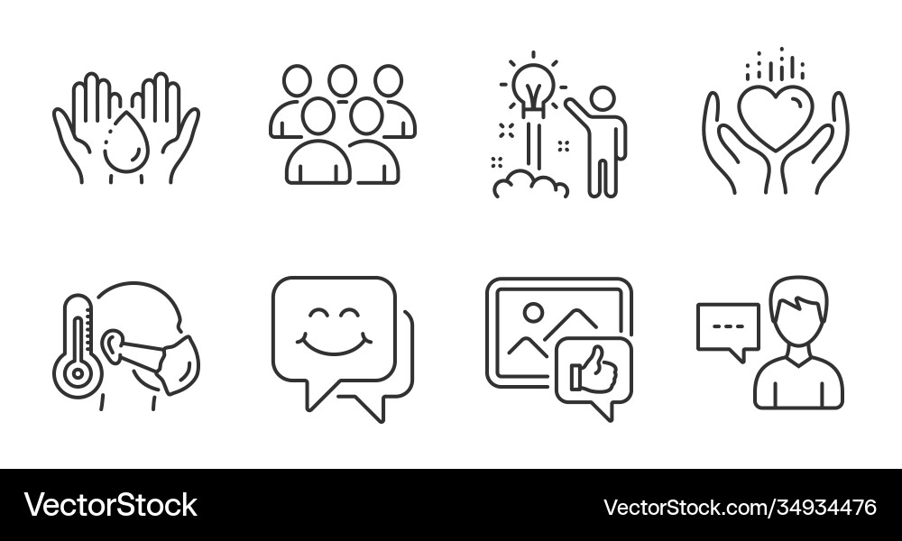 Group like photo and creative idea icons set Vector Image