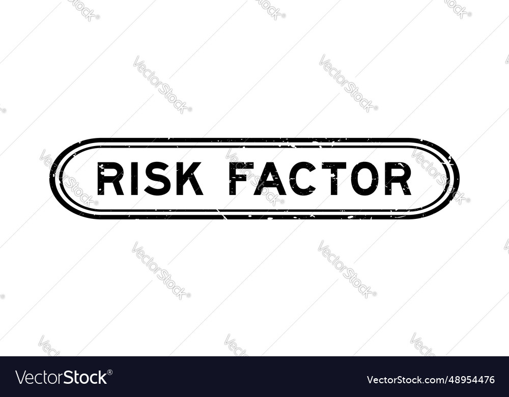 Grunge black risk factor word rubber seal stamp Vector Image