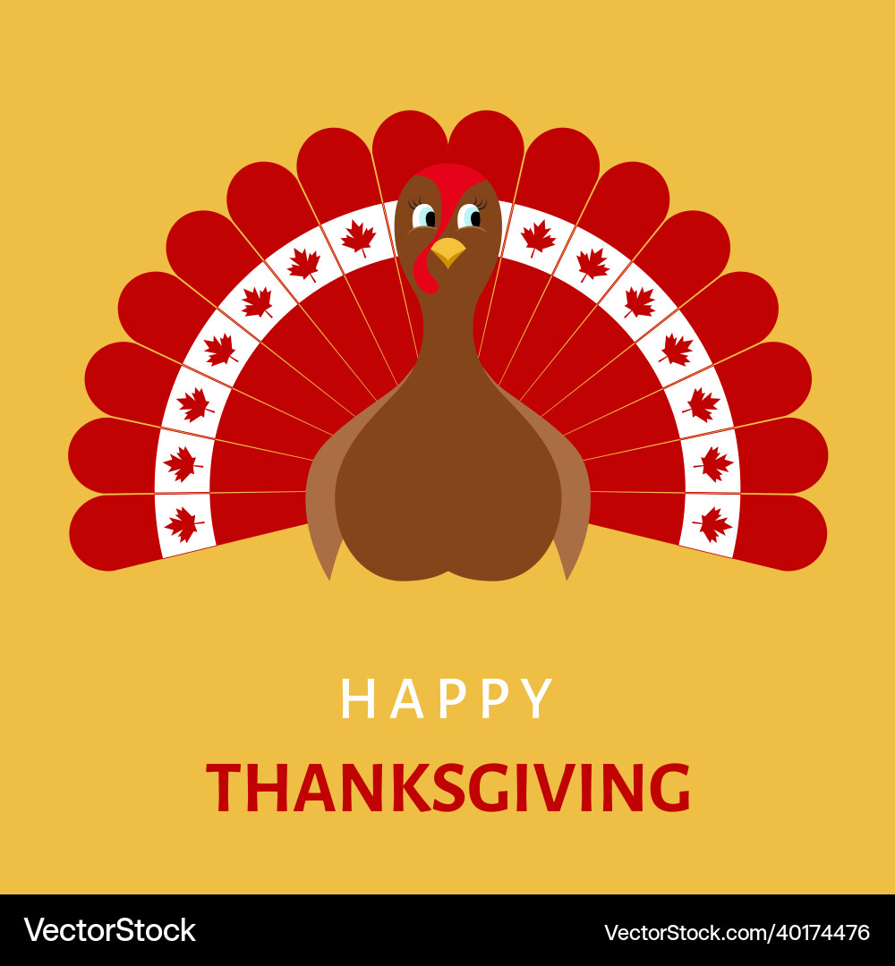 Happy thanksgiving celebration with cartoon Vector Image