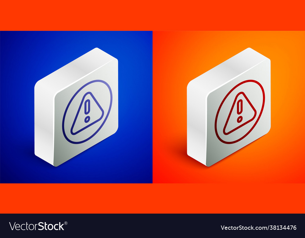 Isometric line exclamation mark in triangle icon Vector Image Isometric line exclamation mark in triangle icon Vector Image