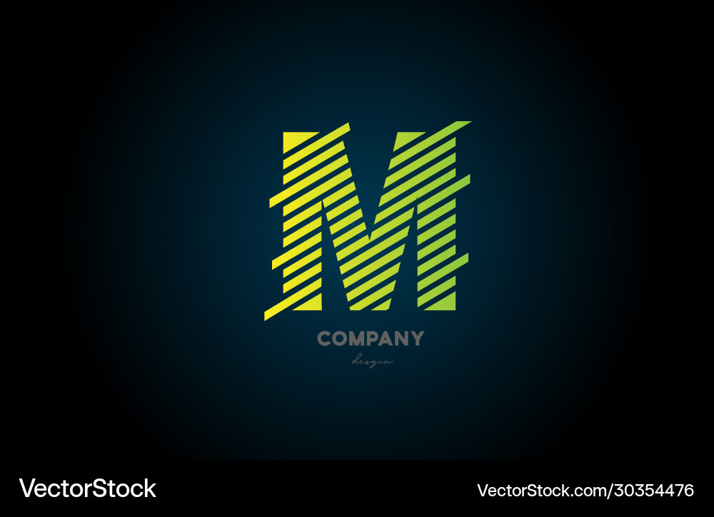 M green alphabet letter logo icon design Vector Image