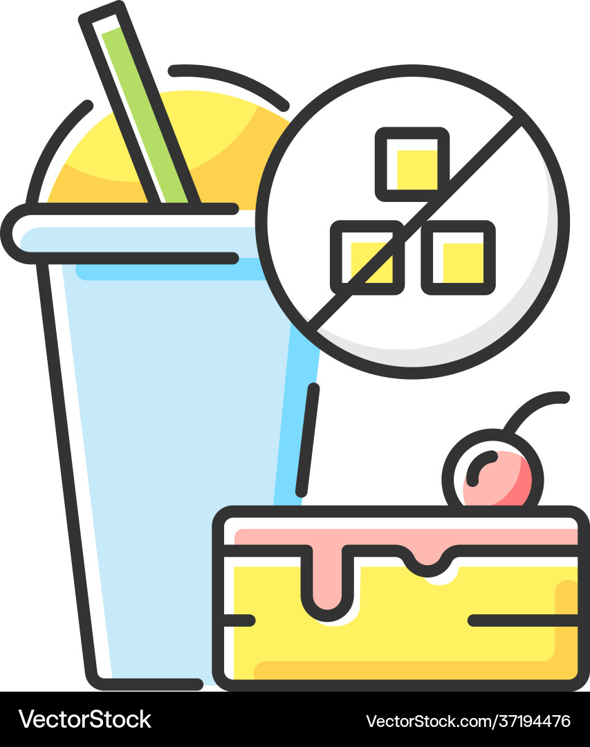 No added sugar rgb color icon Royalty Free Vector Image