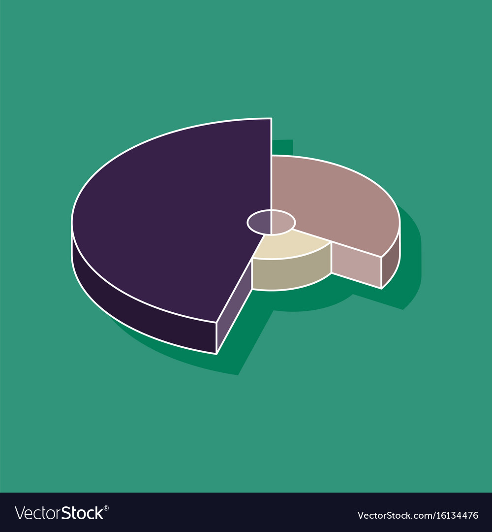 Paper sticker on stylish background pie chart Vector Image Paper sticker on stylish background pie chart Vector Image