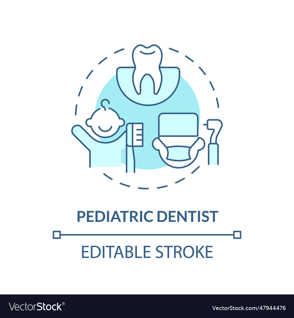 Pediatric dentist turquoise concept icon Vector Image Pediatric dentist turquoise concept icon Vector Image