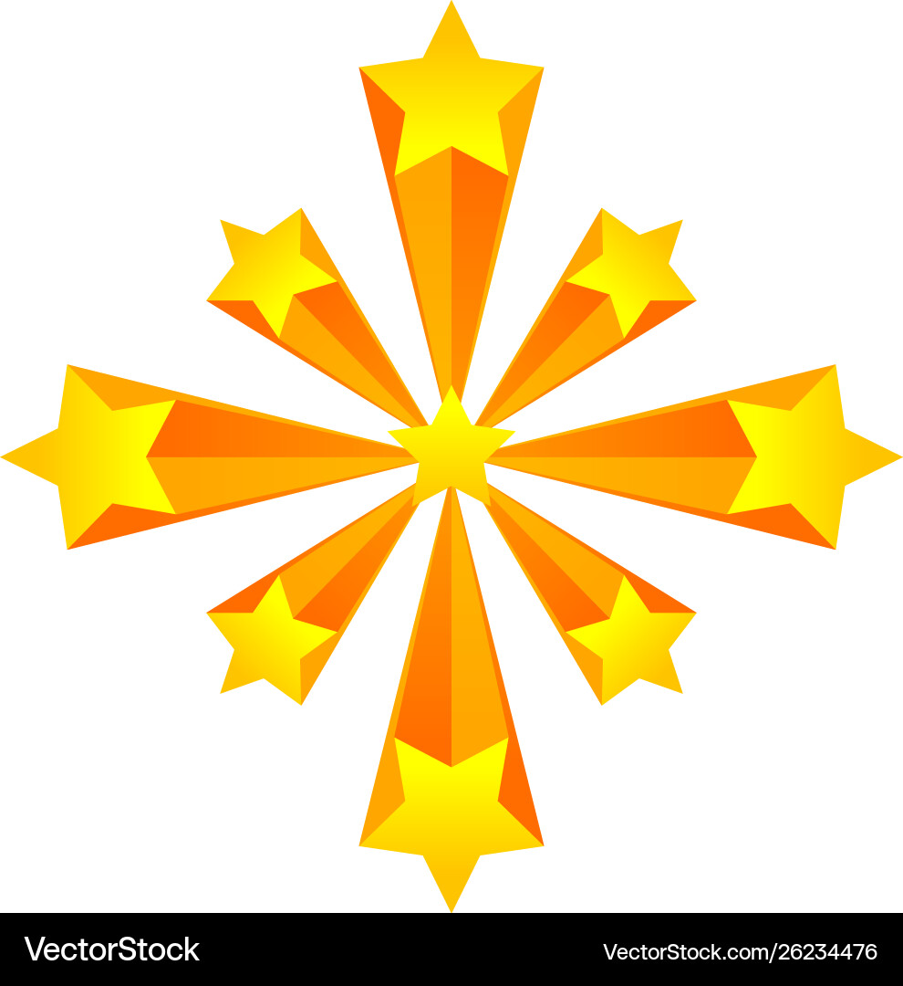 Salute stars fly in different directions Vector Image