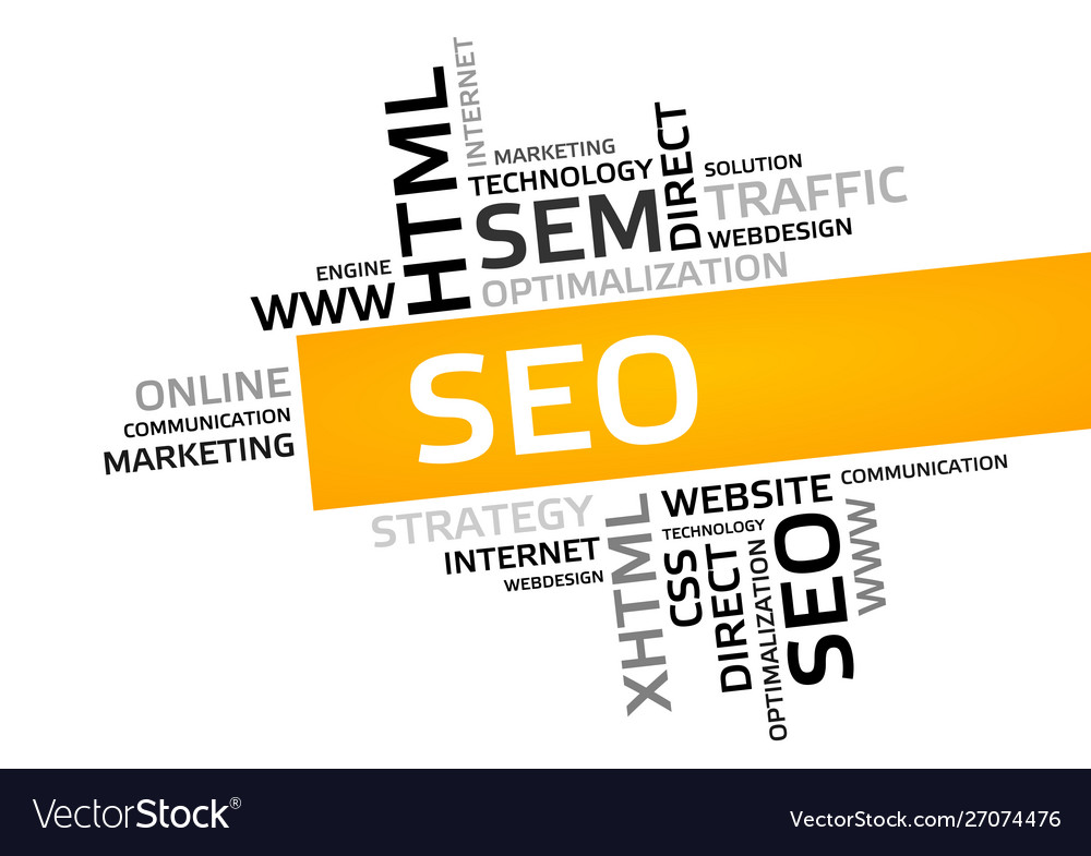 Seo word cloud tag graphic Royalty Free Vector Image