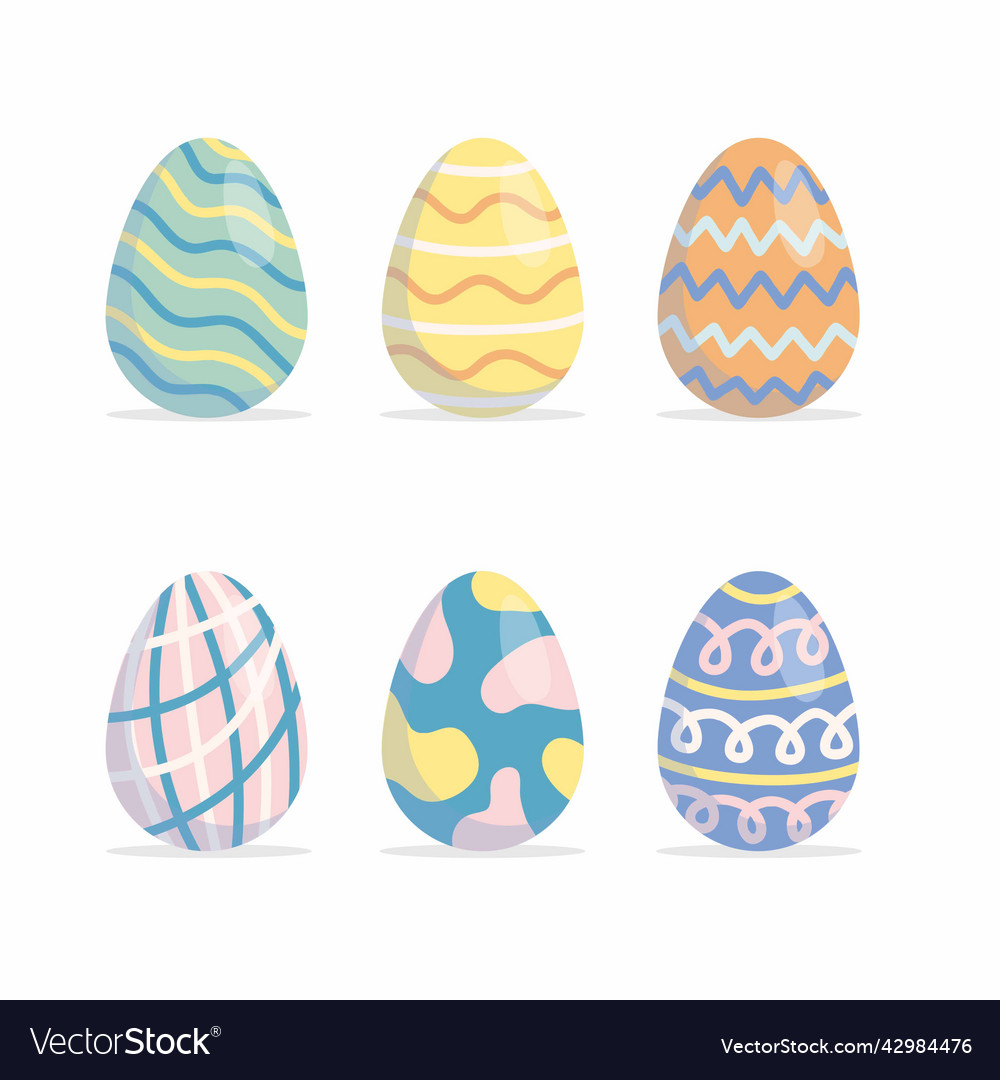 Set of colorful easter eggs Royalty Free Vector Image