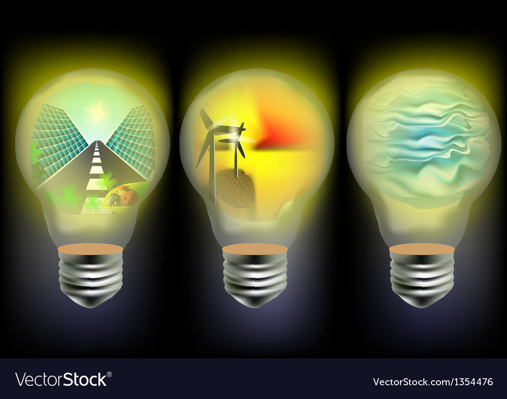 Solar wind and wave energy Royalty Free Vector Image