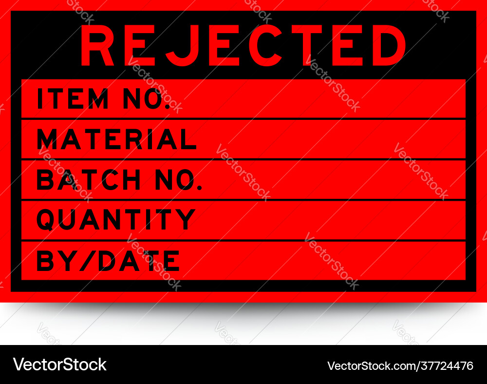 Square red color label banner with headline Vector Image