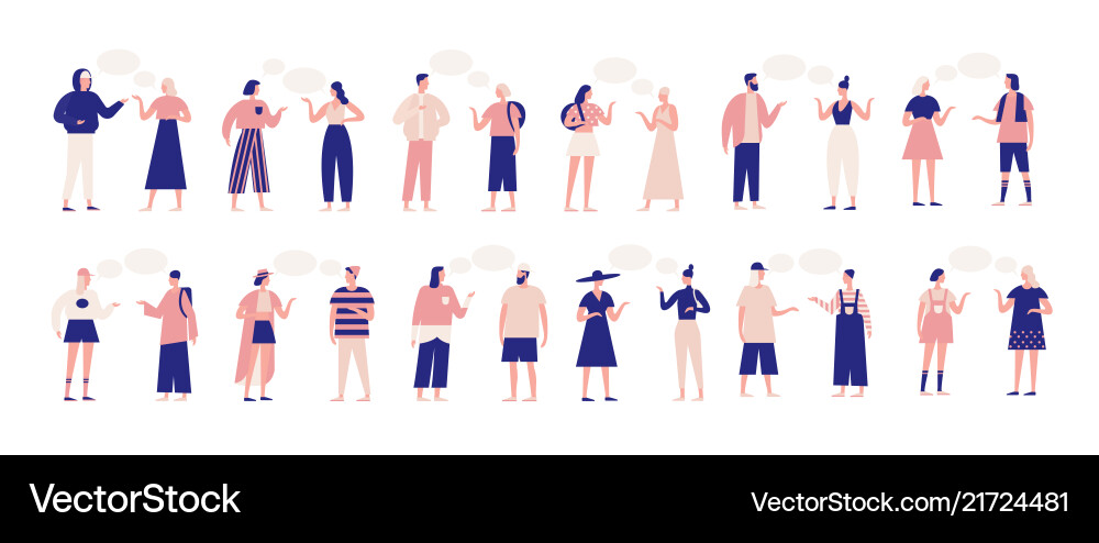 Bundle of people talking or speaking to each other