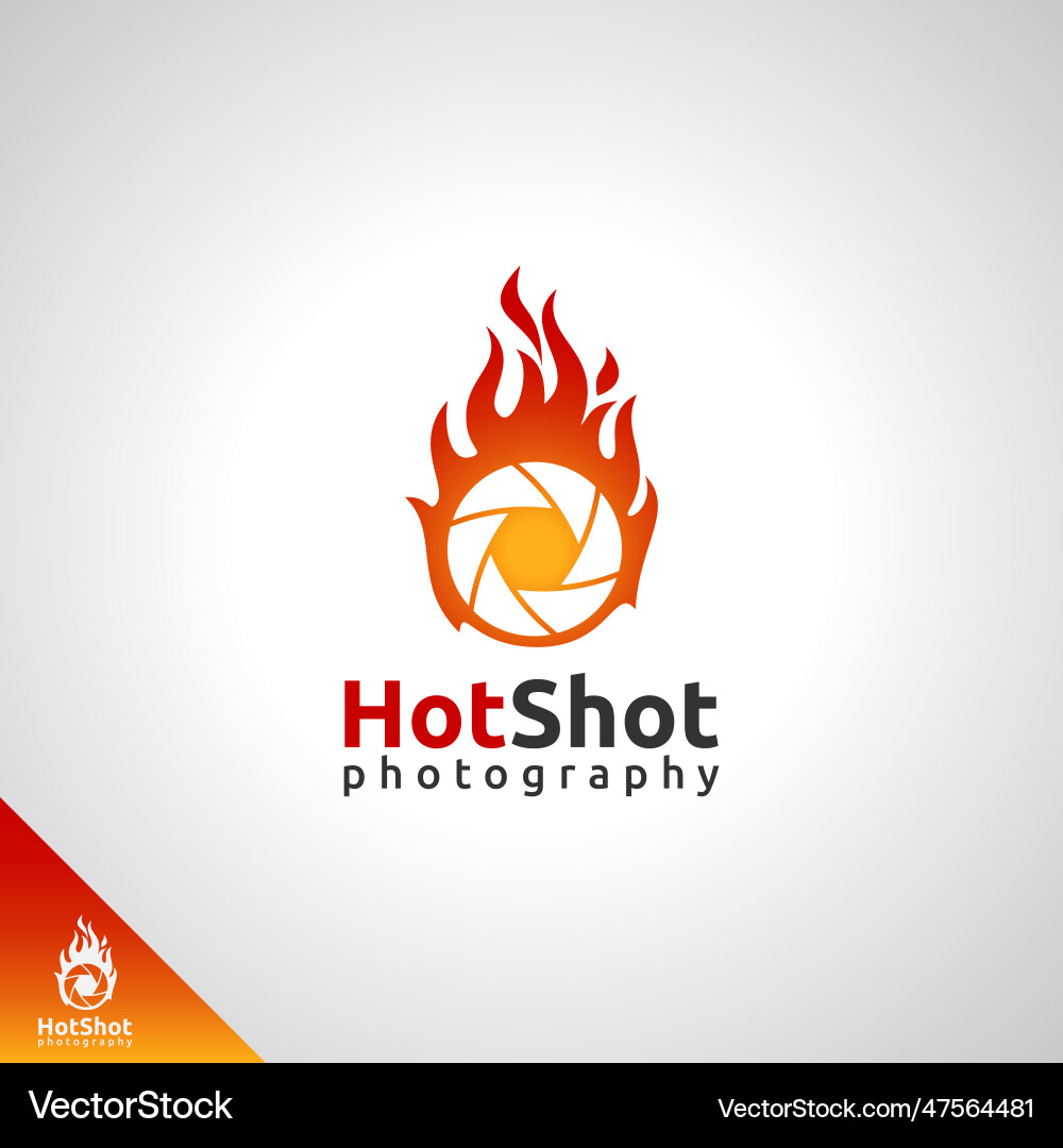 Camera logo - hot shot photography Royalty Free Vector Image