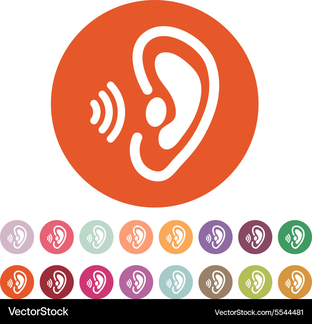 Ear icon sense organ and hear understand Vector Image