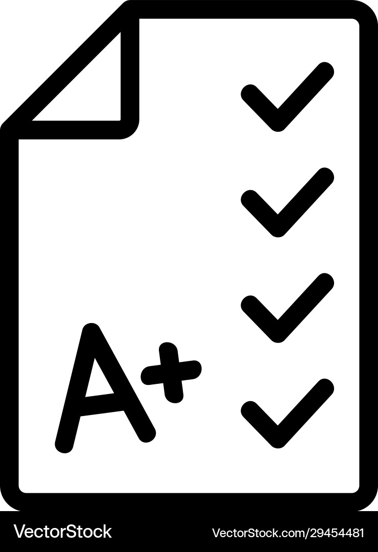 Exam academy icon isolated contour symbol Vector Image