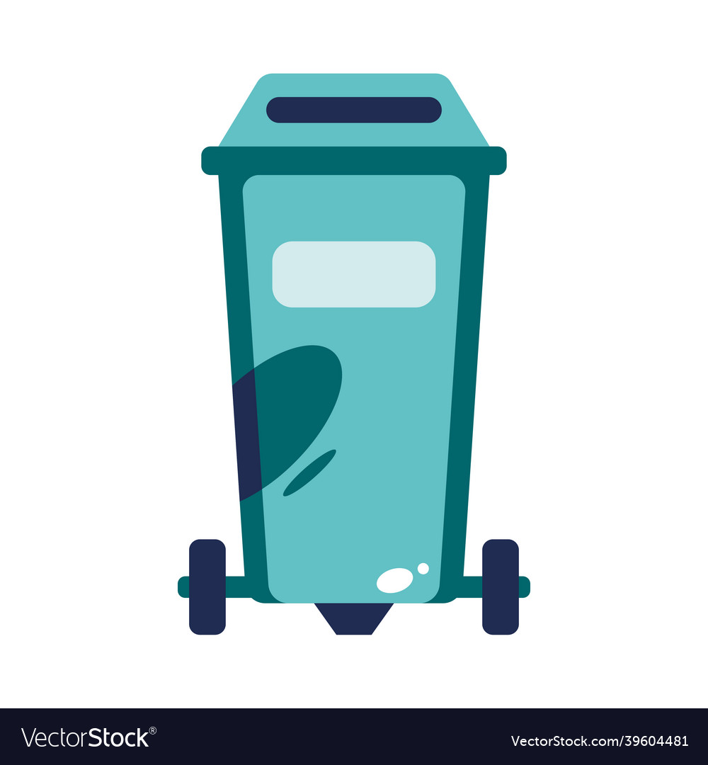 Flat garbage container Royalty Free Vector Image
