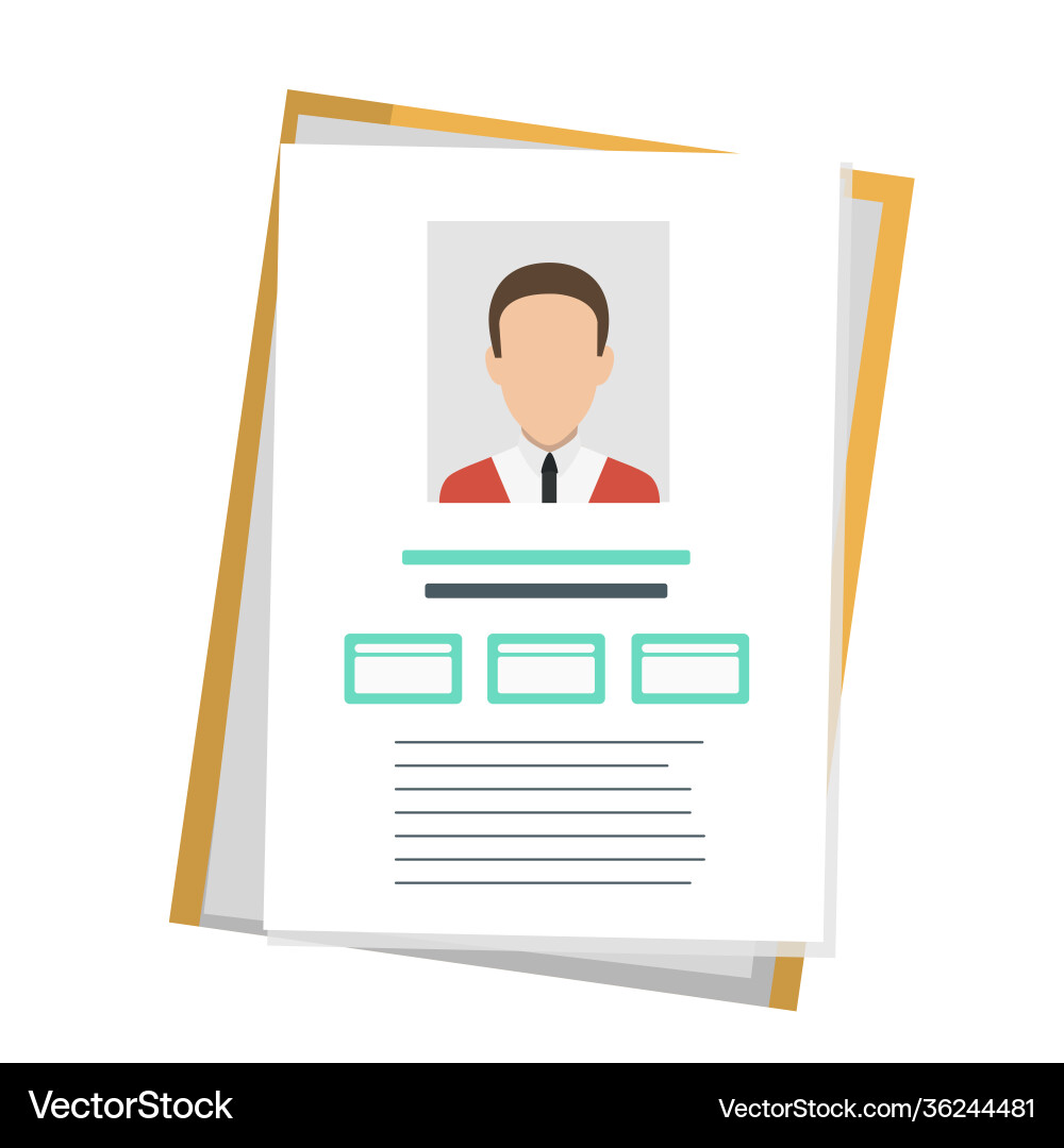 Identity document with person photo and info Vector Image