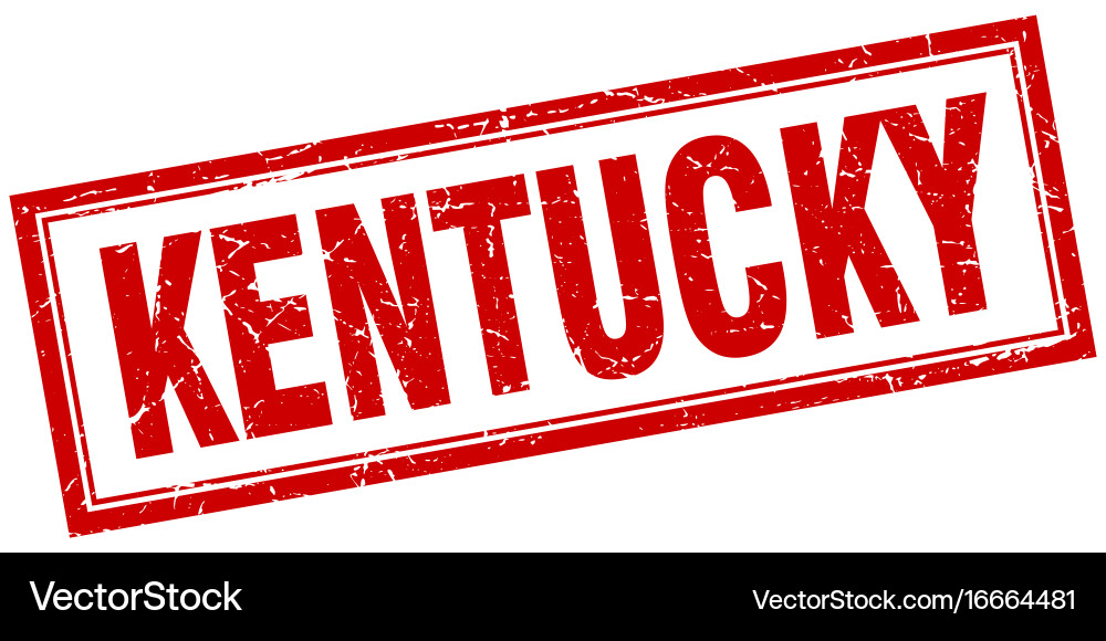 Kentucky red square grunge stamp on white Vector Image