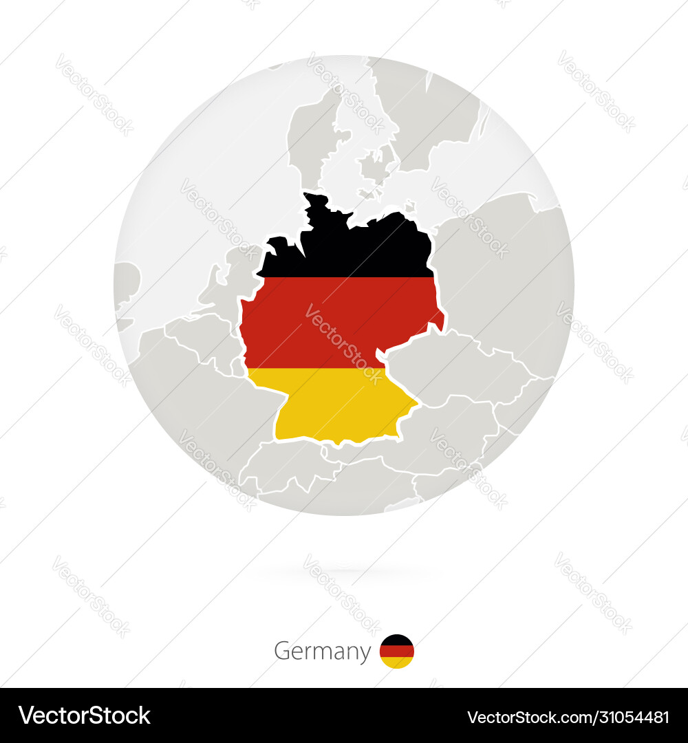 Map germany and national flag in a circle Vector Image