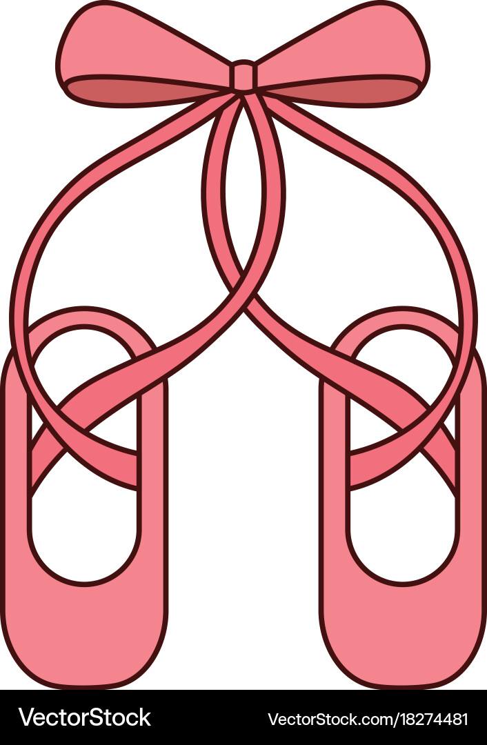 Pair pointe ballet shoes slippers icon Royalty Free Vector