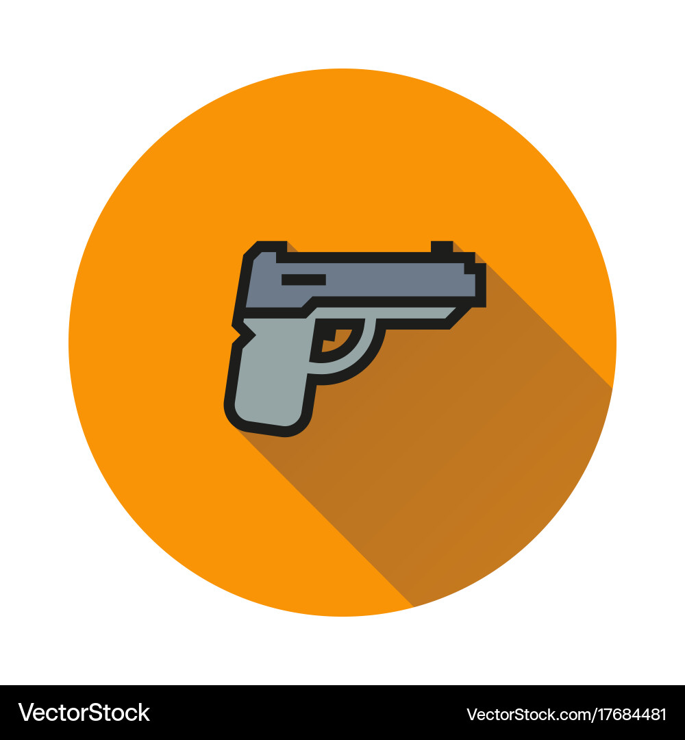 Powerful pistol handgun icon on white background Vector Image