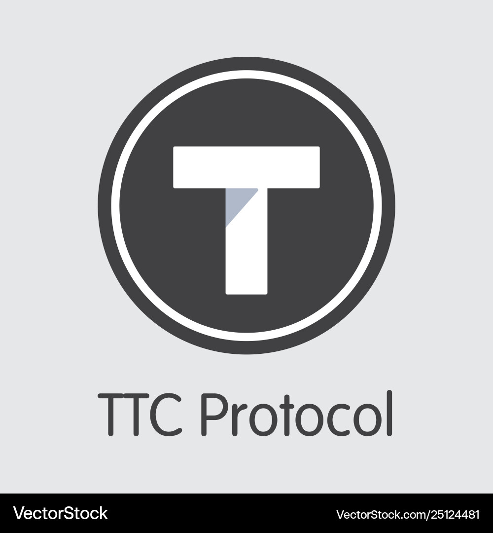 Ttc - protocol the logo money or market Royalty Free Vector
