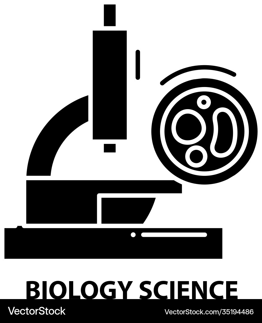 Biology science icon black sign Royalty Free Vector Image