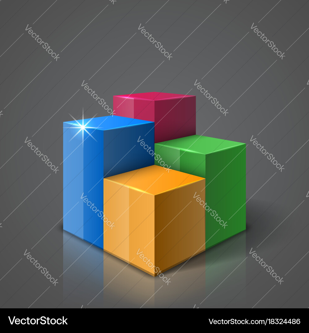 Business infographics 3d charts and graphs Vector Image