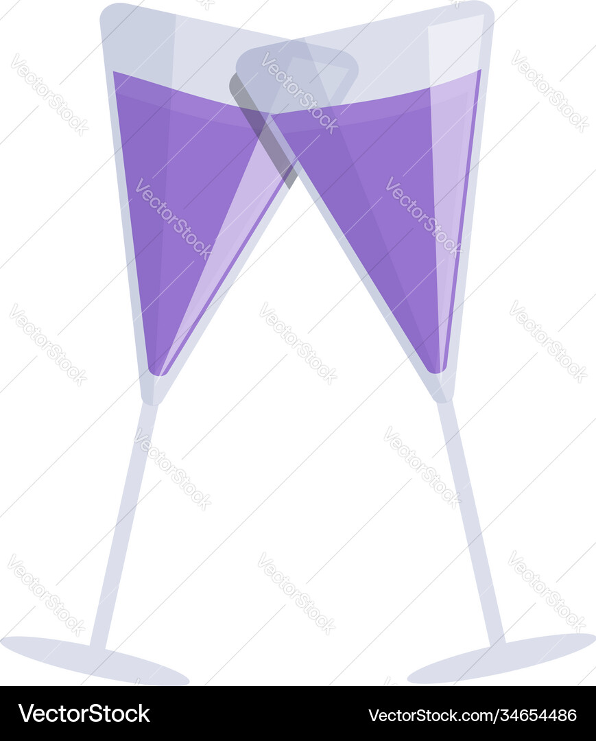 Cocktail cheers icon cartoon style Royalty Free Vector Image