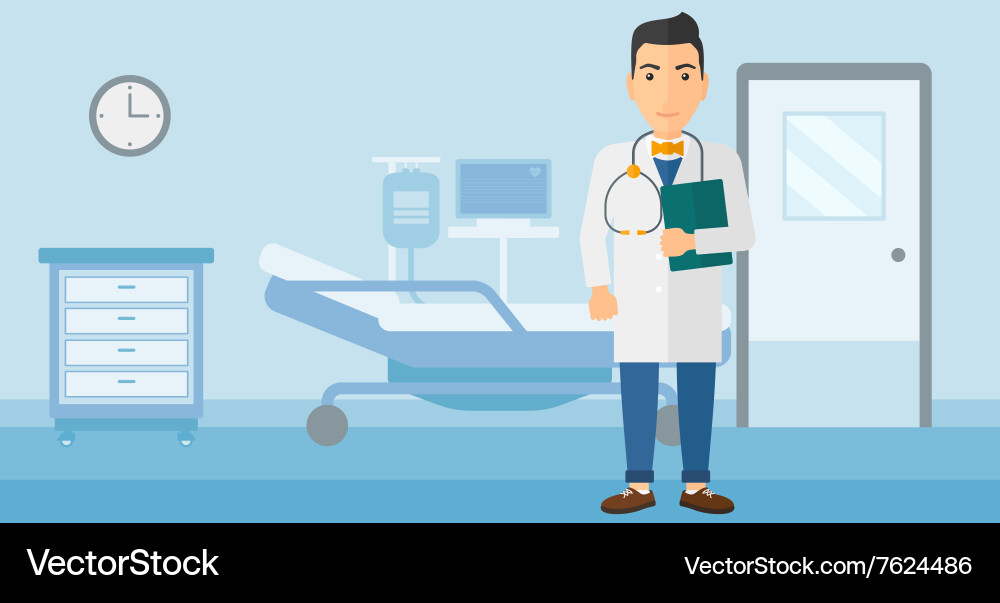 Doctor in hospital ward Royalty Free Vector Image